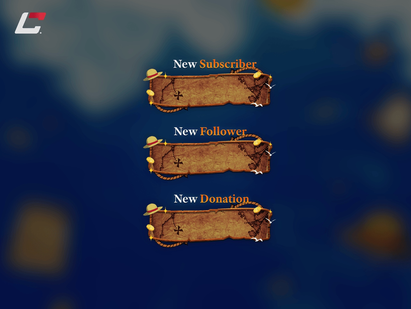 Straw Hat Animated Twitch Overlays